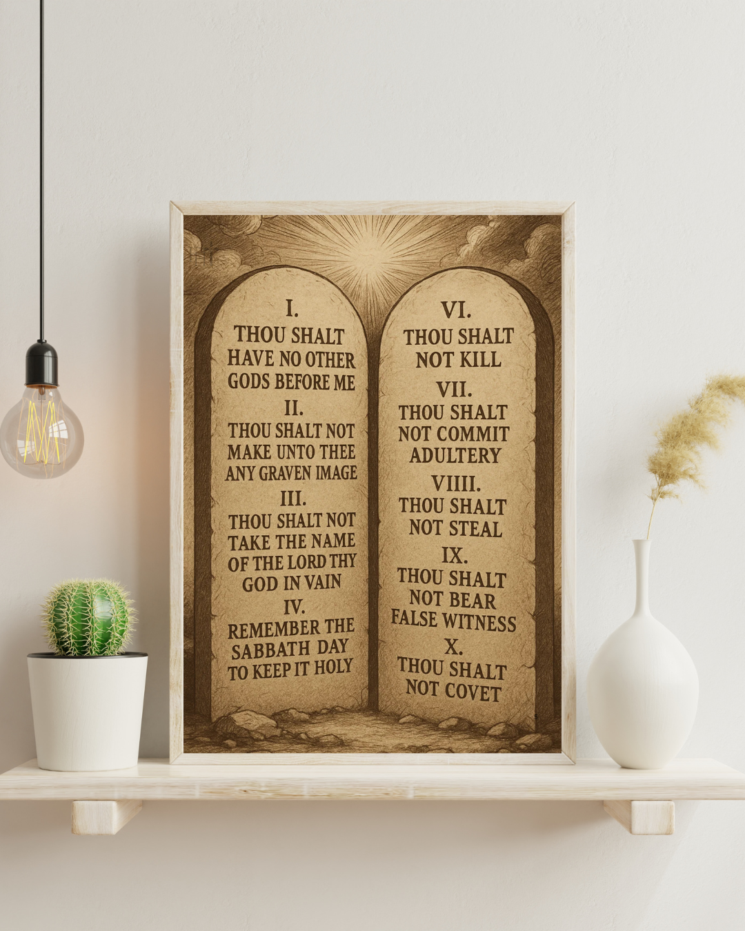 10 Commandments Wall Frame – Faith & Family Values | Religious Frame ...